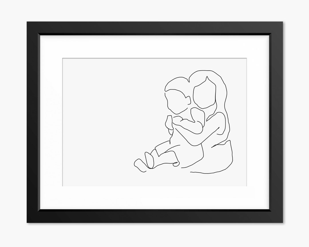 Line Art, Line Drawing, Children Art, Nursery Print, Family ...
