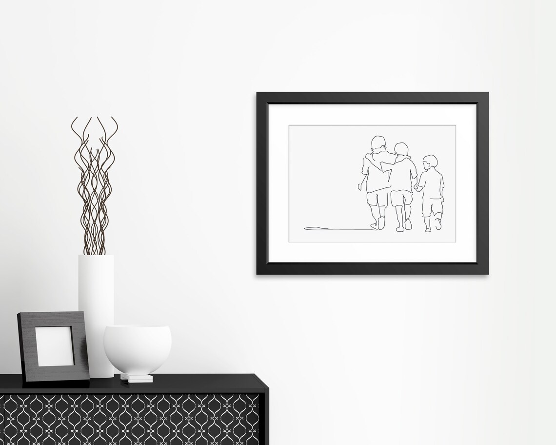 Family Line Art Line Art Line Drawing Family Print Family | Etsy
