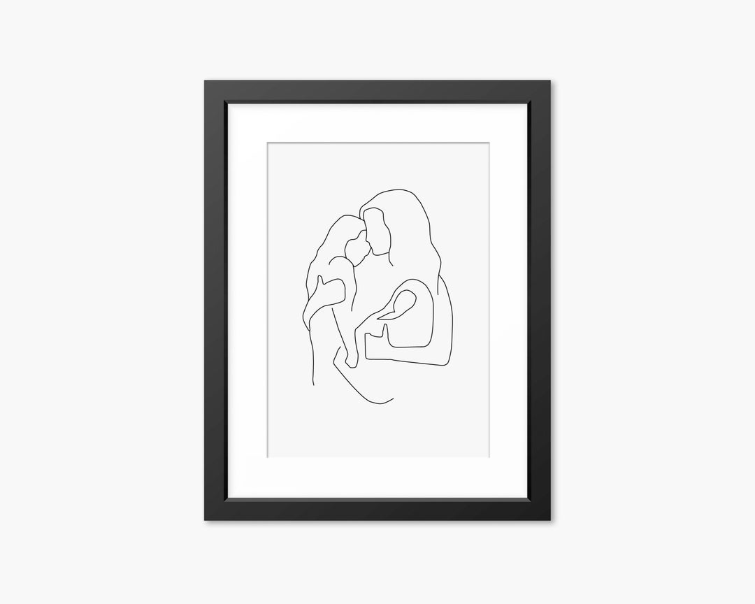 Mother and Children Print, Mum Art, Mum Line Art, Mothers Day Print ...