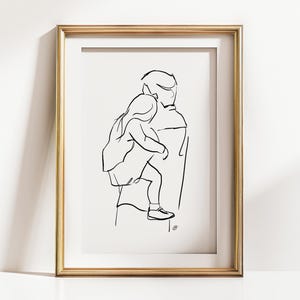 Daddy Print Gift, Father and Daughter Print Gift, Daddy Illustration ...