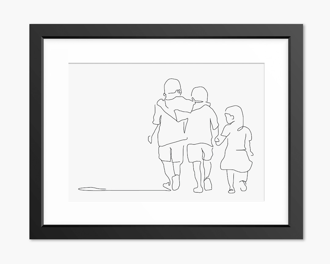 Family Line Art, Family Print, Line Drawing, Family Line Art, Family ...
