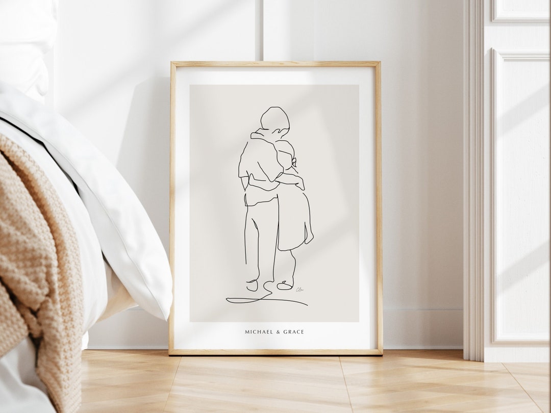 Brother and Sister Print, Sibling Art Print, Personalised Print for Mum ...