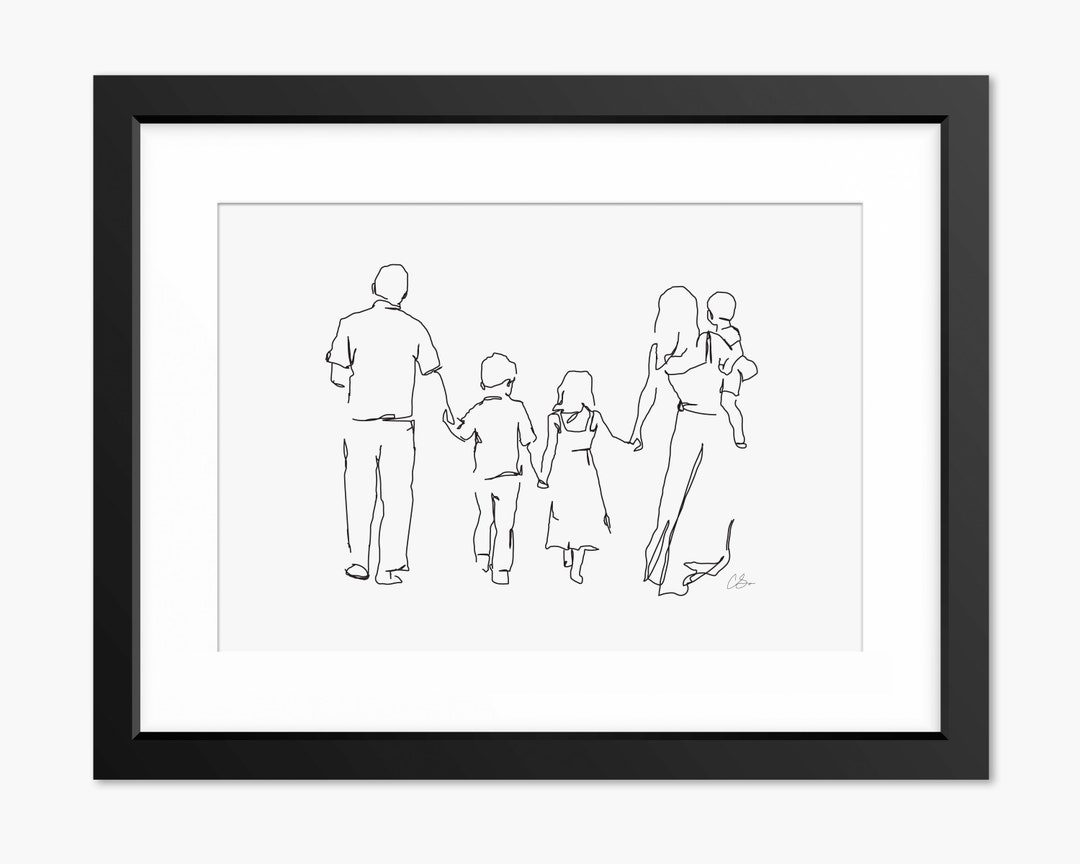 Family Print, Family Drawing, Family Illustration, Family Portrait ...