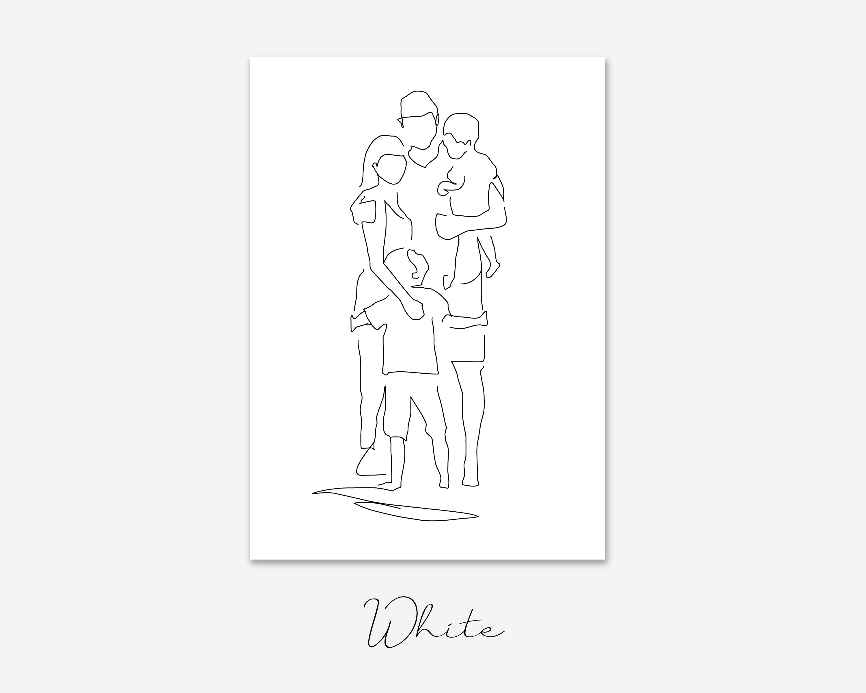 Family Line Art Family Drawing Family Print Gift for Her - Etsy