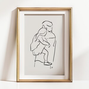 Daddy Print Gift, Father and Daughter Print Gift, Daddy Illustration ...