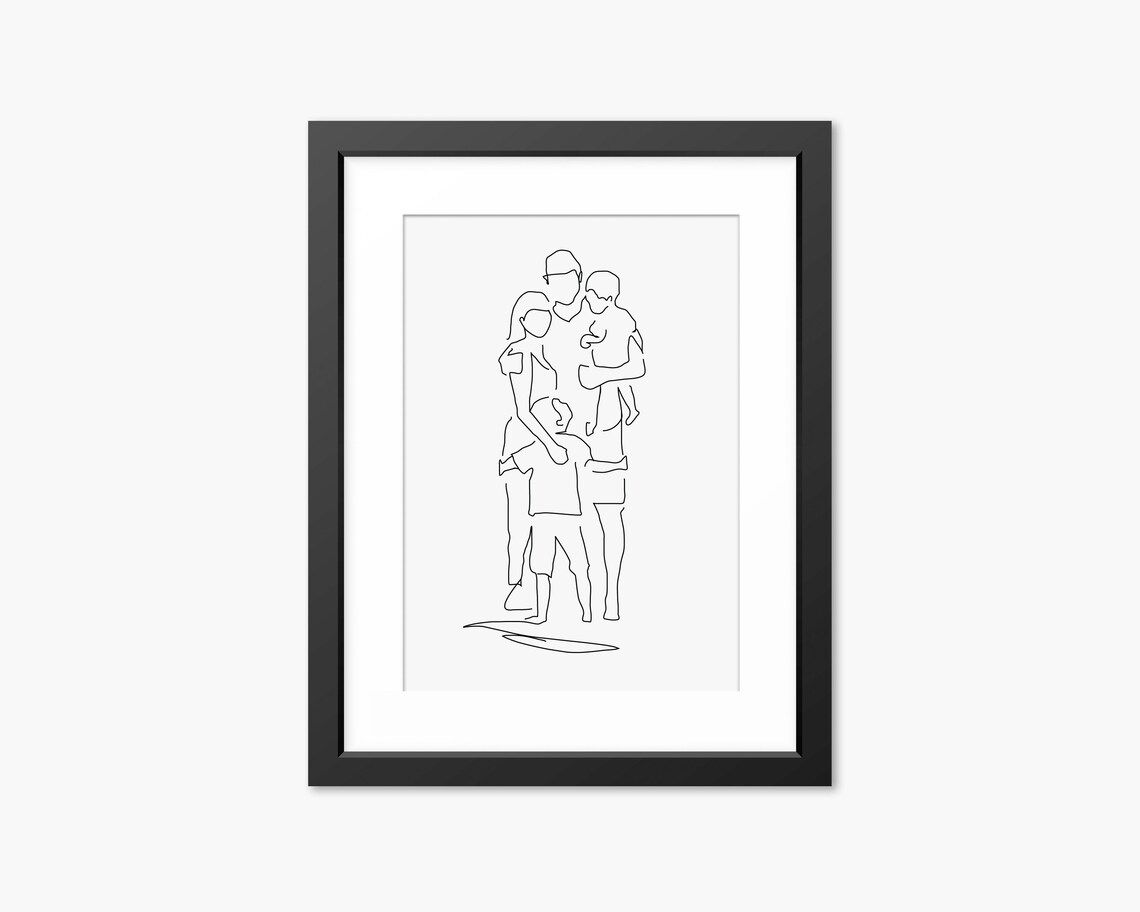 Family Line Art Family Drawing Family Print Gift for Her - Etsy