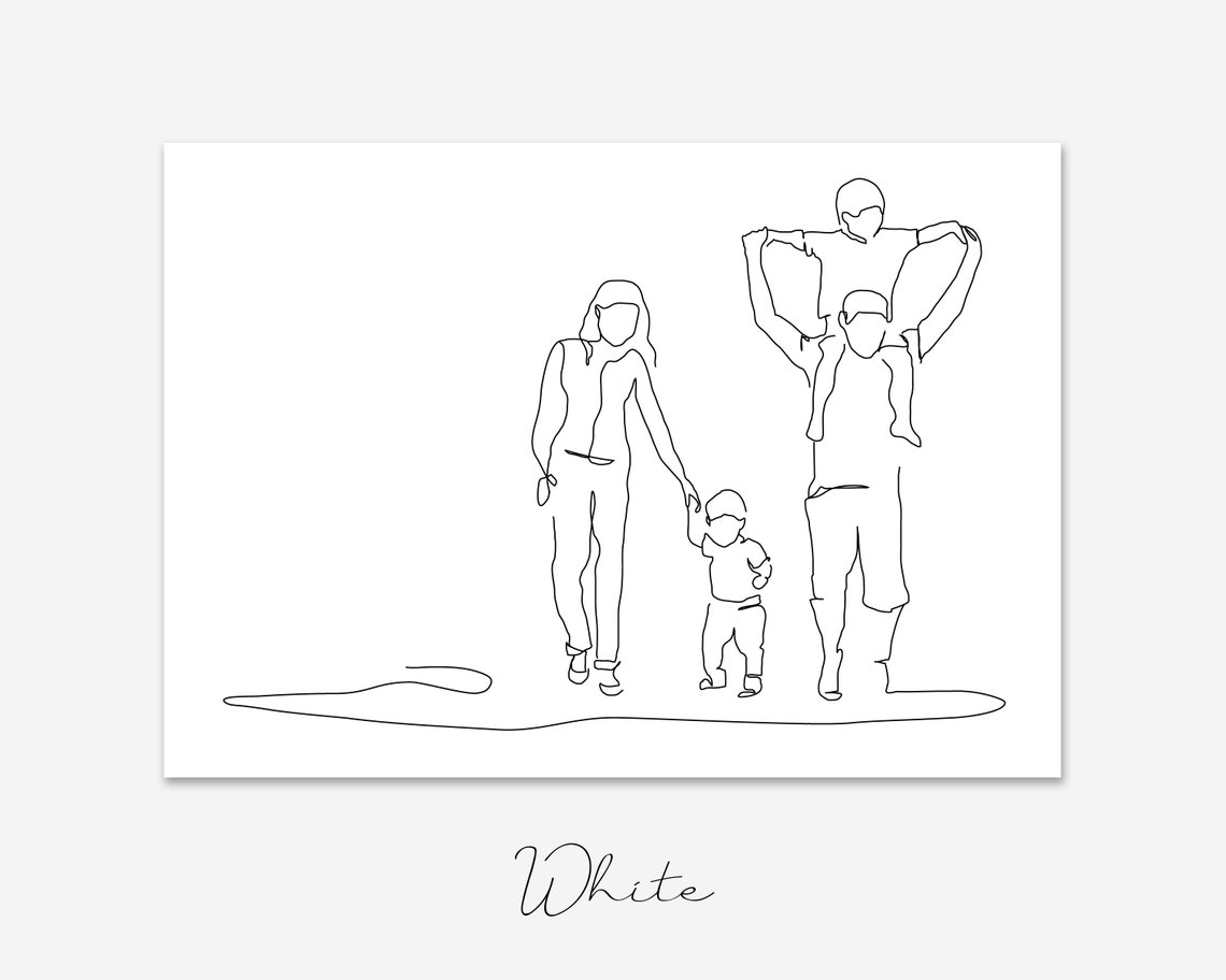 Family Print Family Line Art Line Drawing Family Portrait | Etsy UK