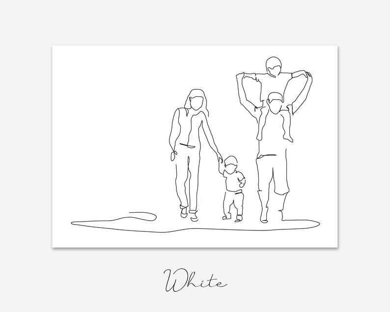 Family Print Family Line Art Line Drawing Family Portrait | Etsy UK