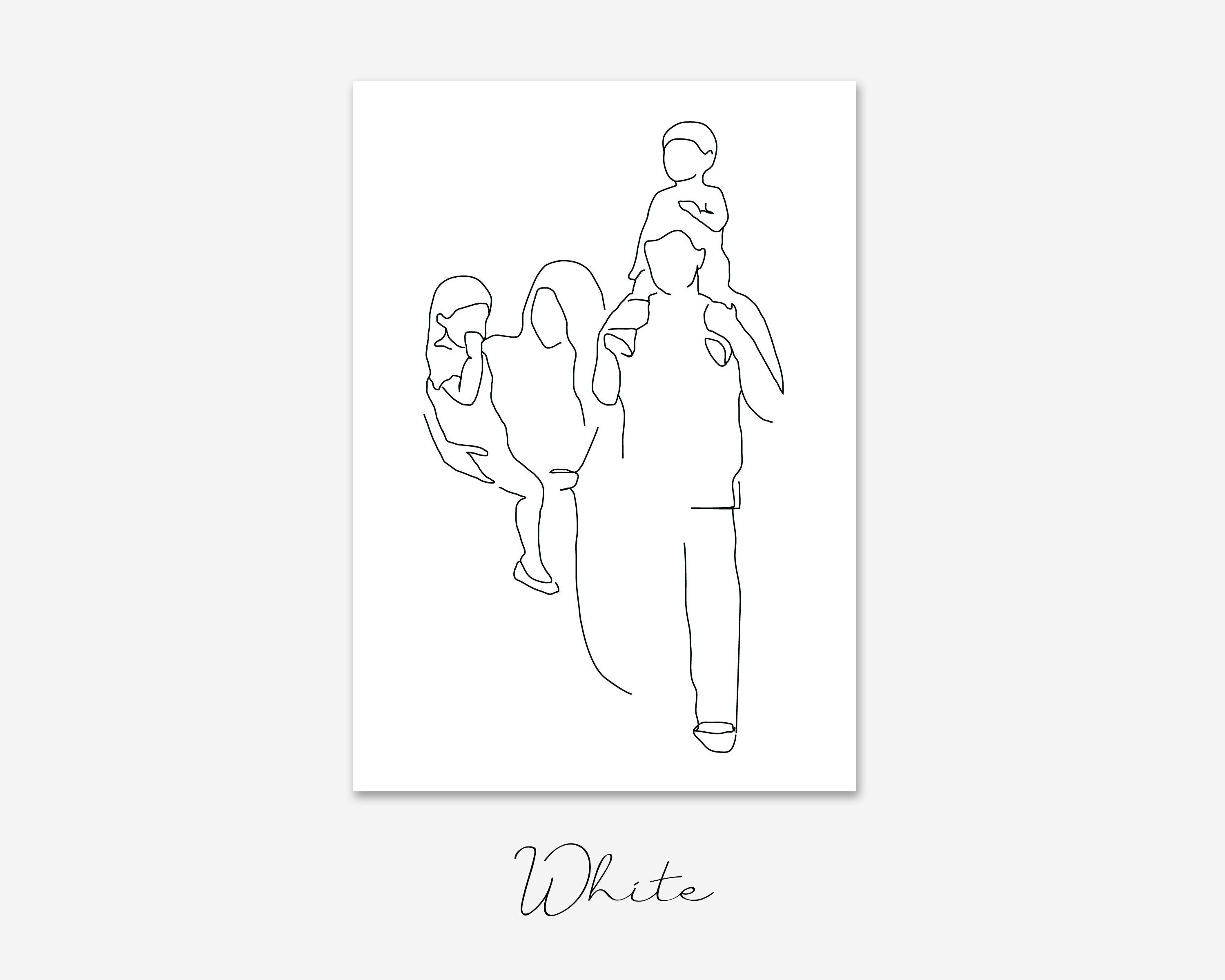 Family Print Family Line Art Line Drawing Family Art | Etsy UK