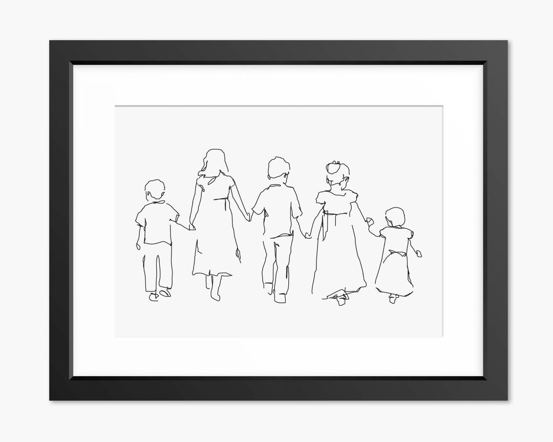 Children Print, Sibling Print, Brothers and Sisters Illustration ...