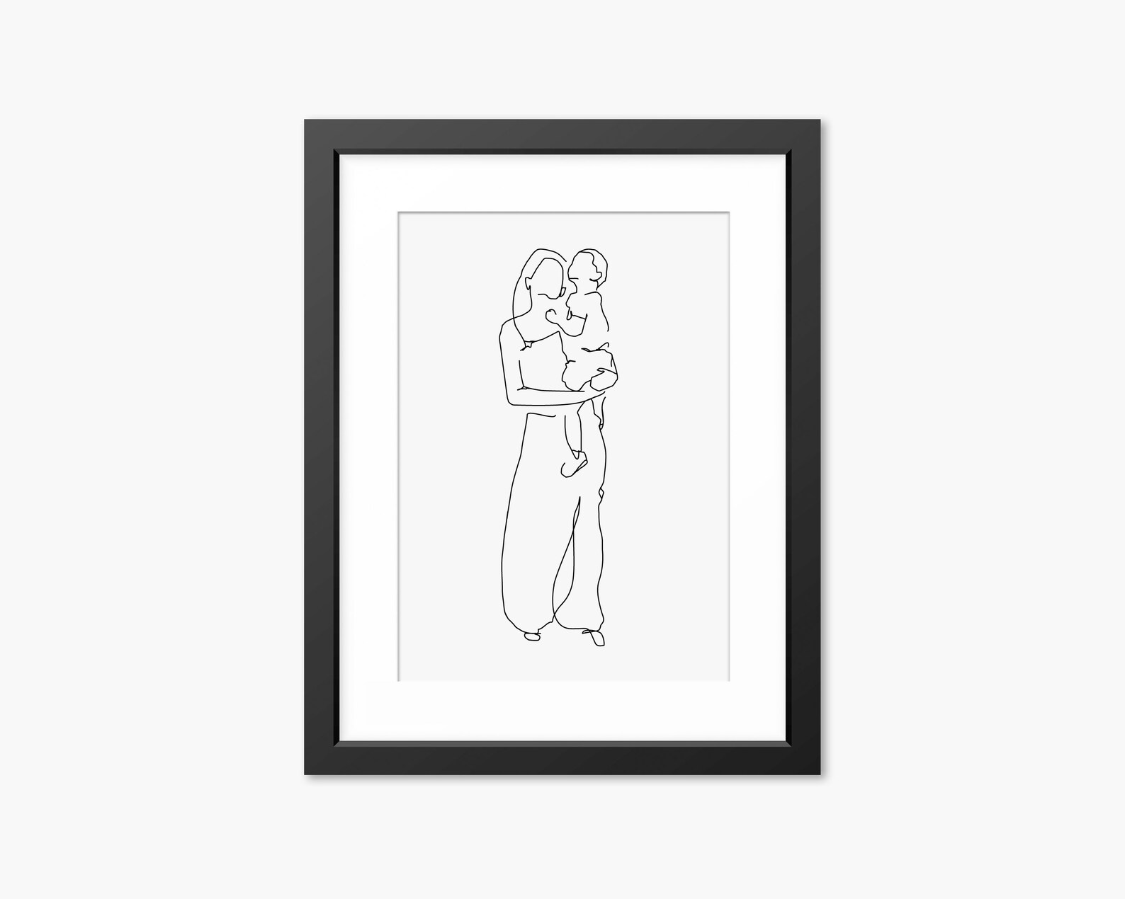 Mother and Son Print Line Art Line Drawing Gift for Mom - Etsy