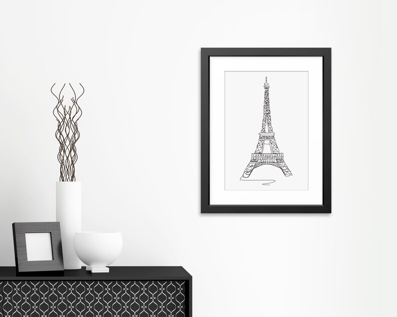 Paris Print Paris Wall Art Paris Line Art Line Drawing | Etsy