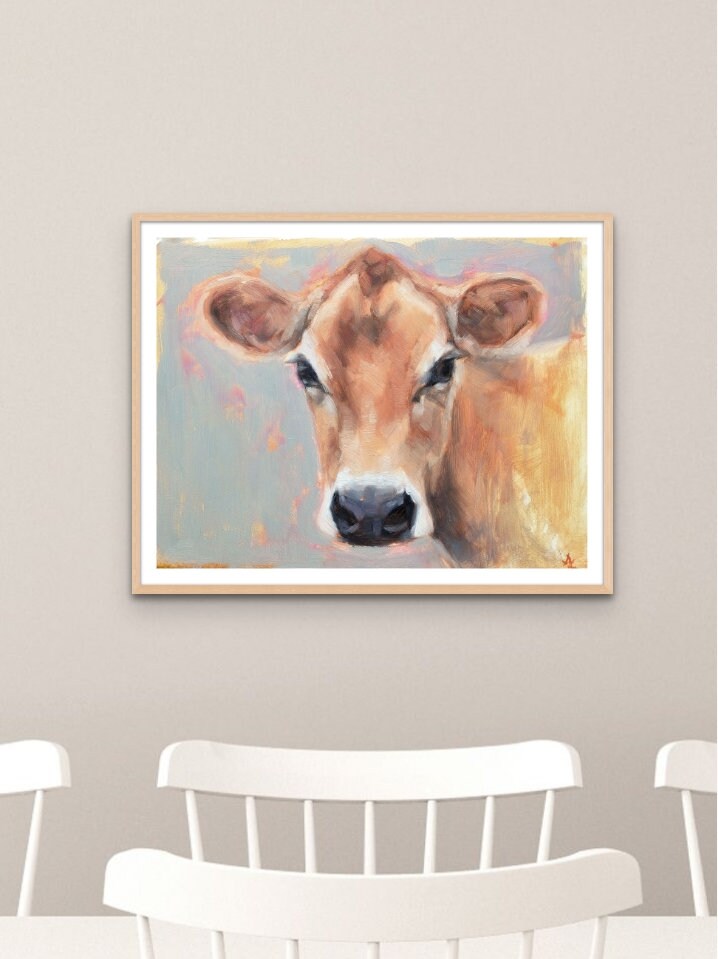 Jersey Cow Painting Giclee Art Print 11 X 14 - Etsy