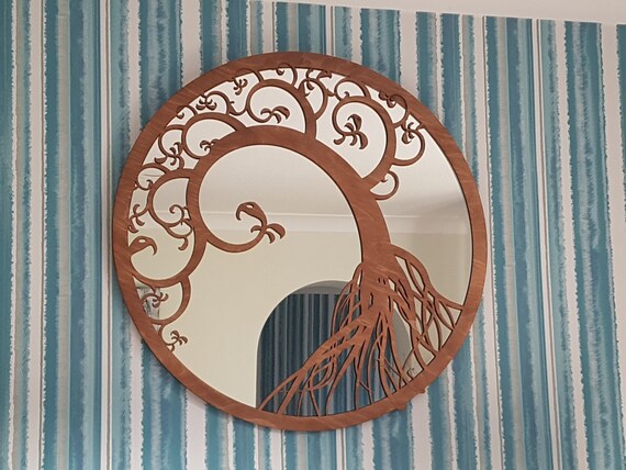 Unique Decorative 3ft Wooden Tree Mirror | Etsy