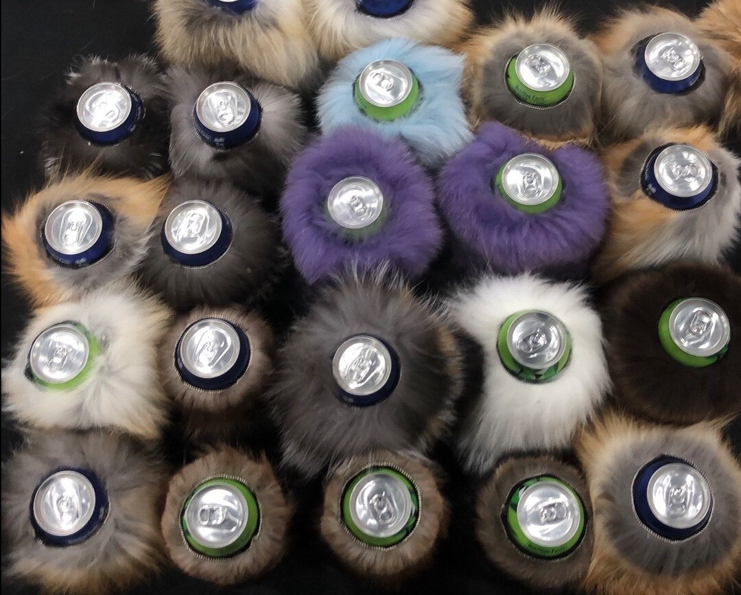 Alaskan Made Real Fur Can Coolers Koozie Free Shipping - Etsy