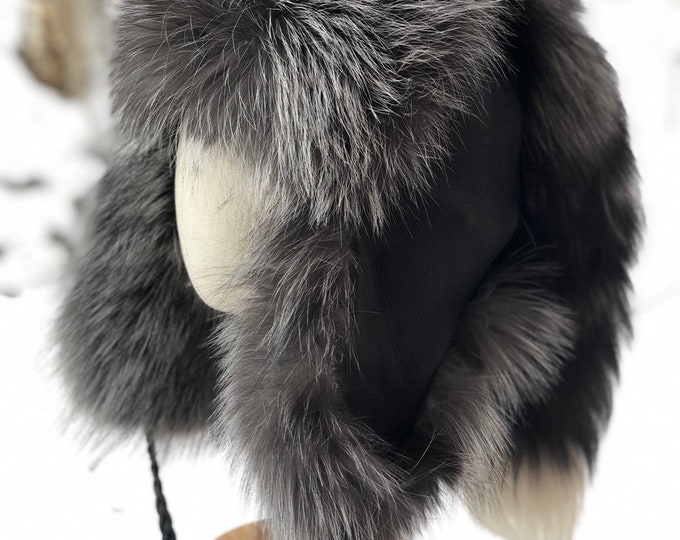 Authentic Wild Fox Trapper Hat, Fox Fur Hat, Lined Fur Hat, Winter Hat ...