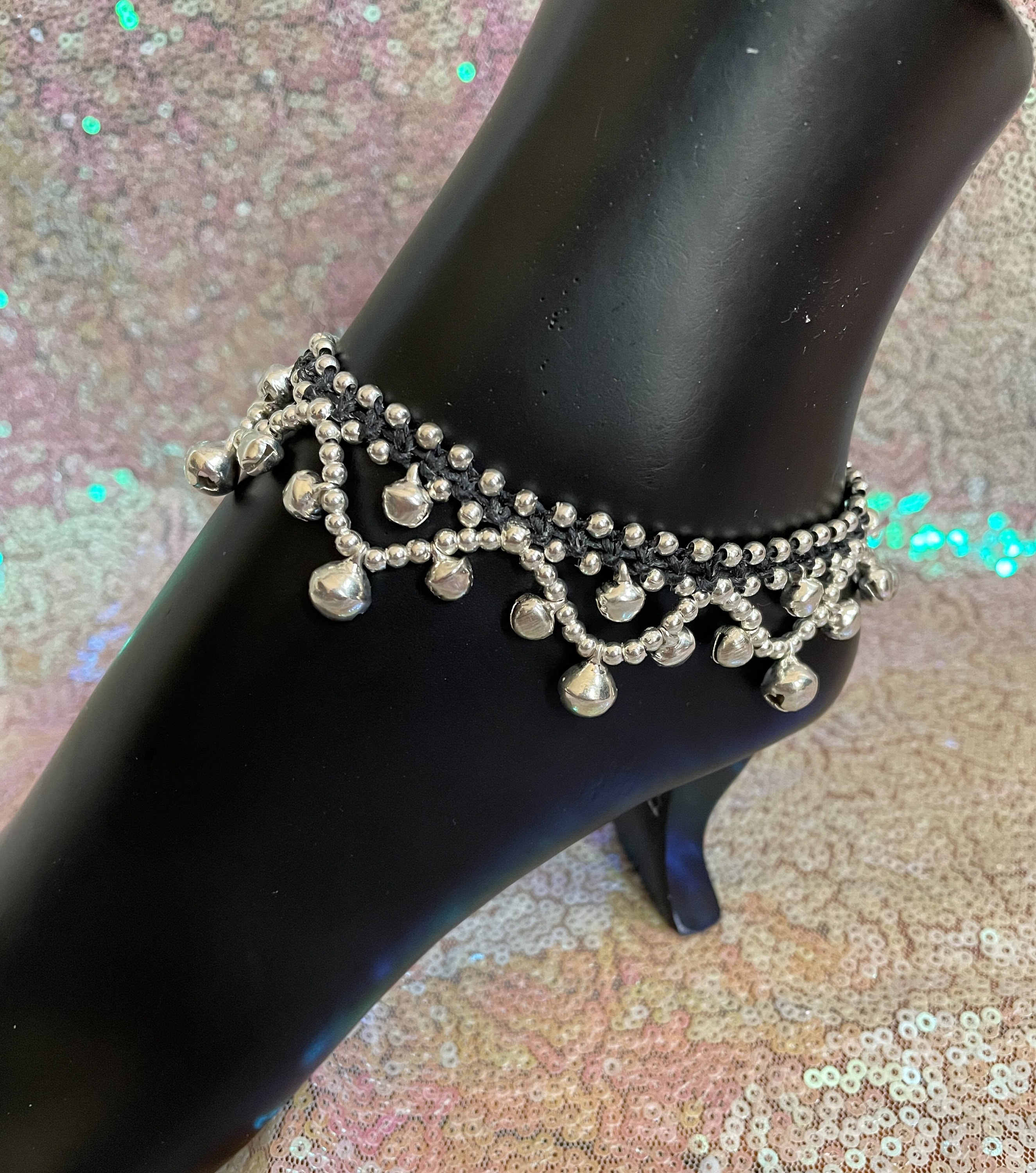 Jingle Bells With Brass/ Silver Beads Bohemian Anklet - Etsy