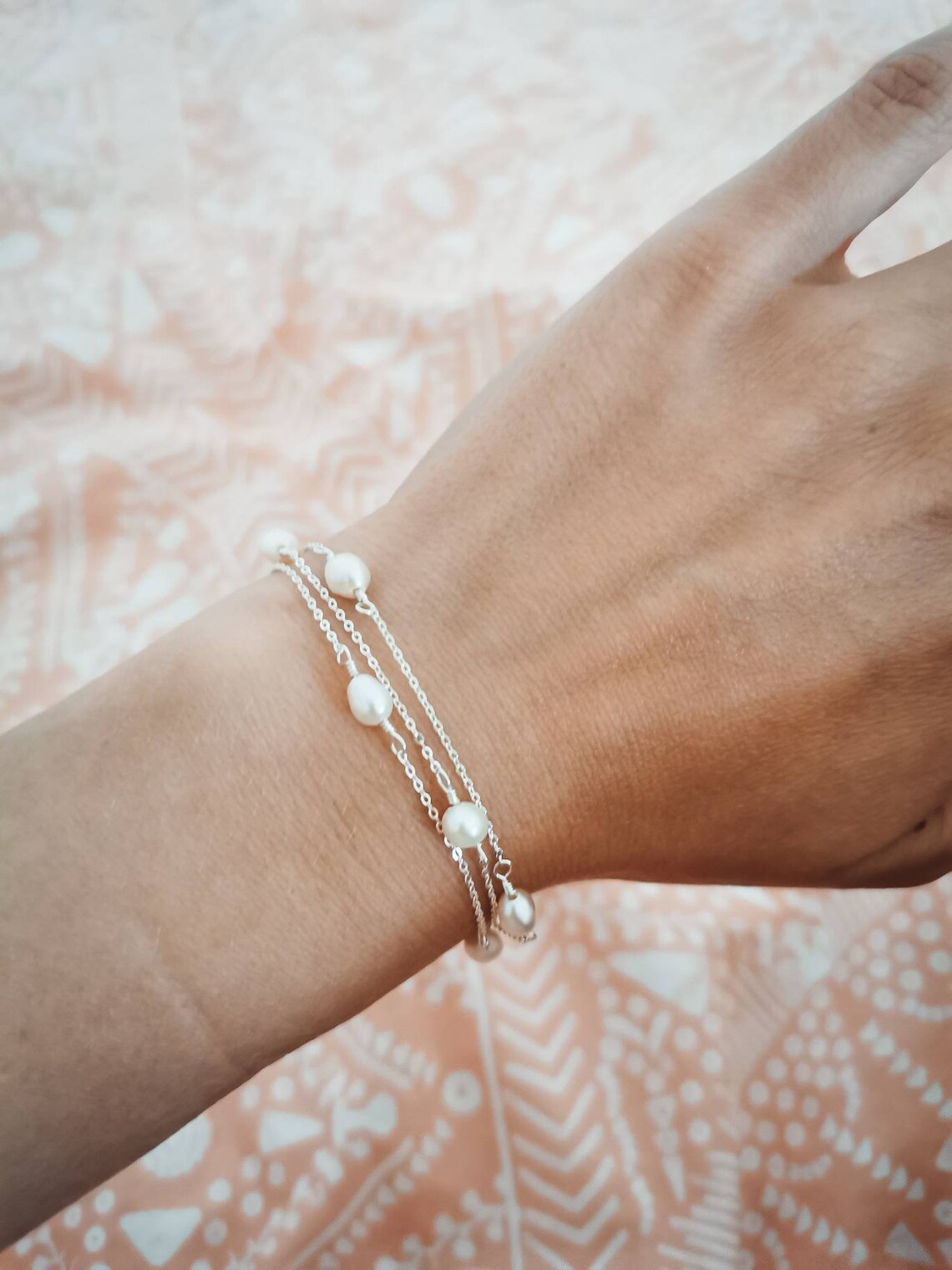 Armband, Schmuck, rose, rosegold, gold, silber, Süßwasserperle, Perle ...