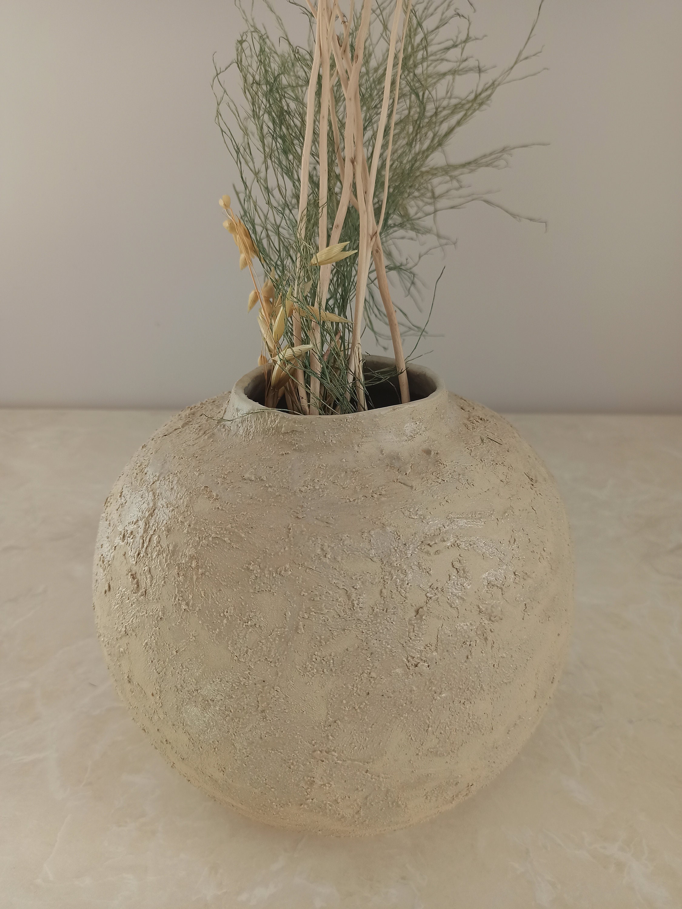 Handmade Textured Vase/ Sphere Vase / Moon Jar / Home Decor - Etsy