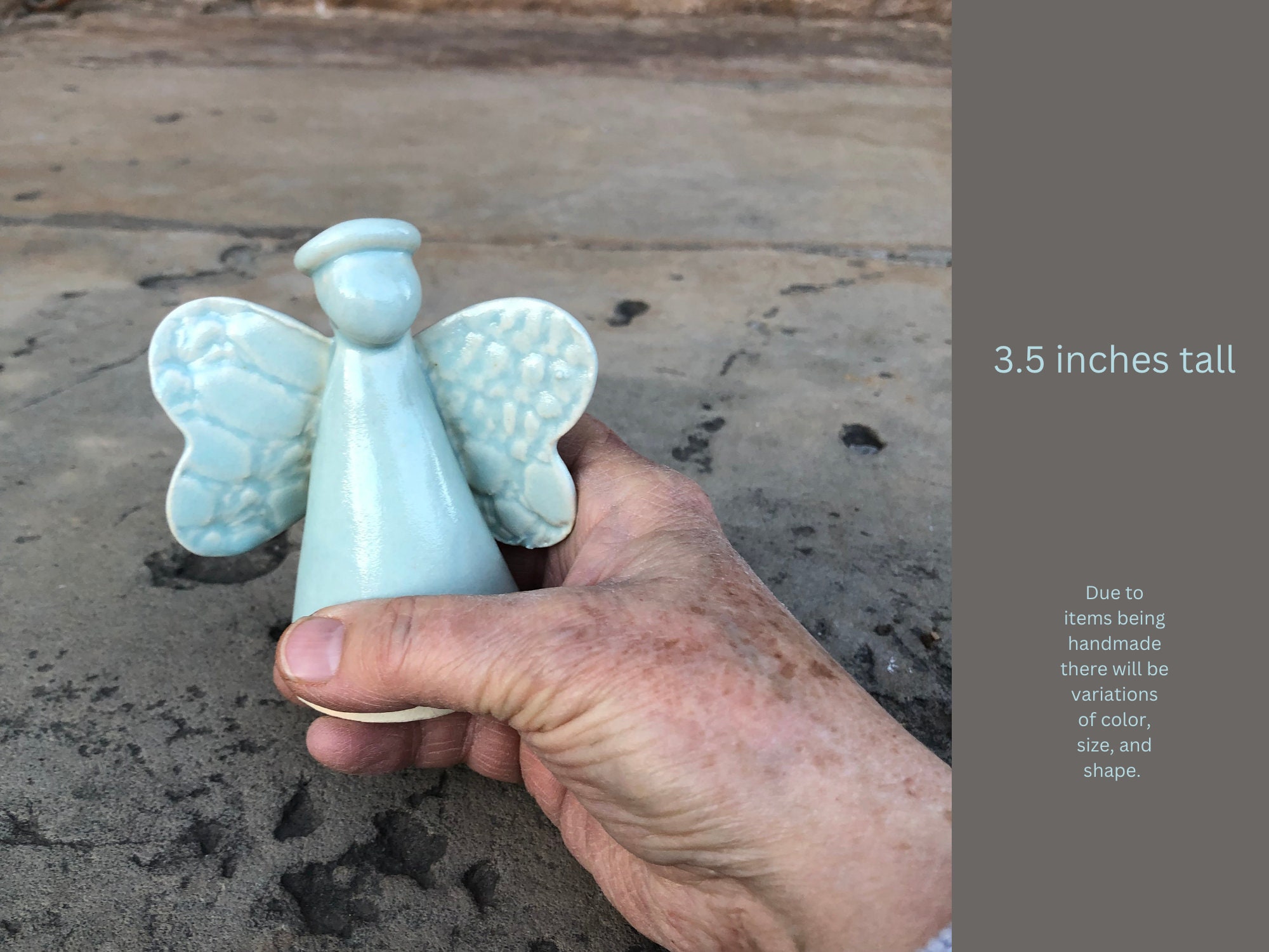 Pale Blue Ceramic Angel Figurines - Etsy
