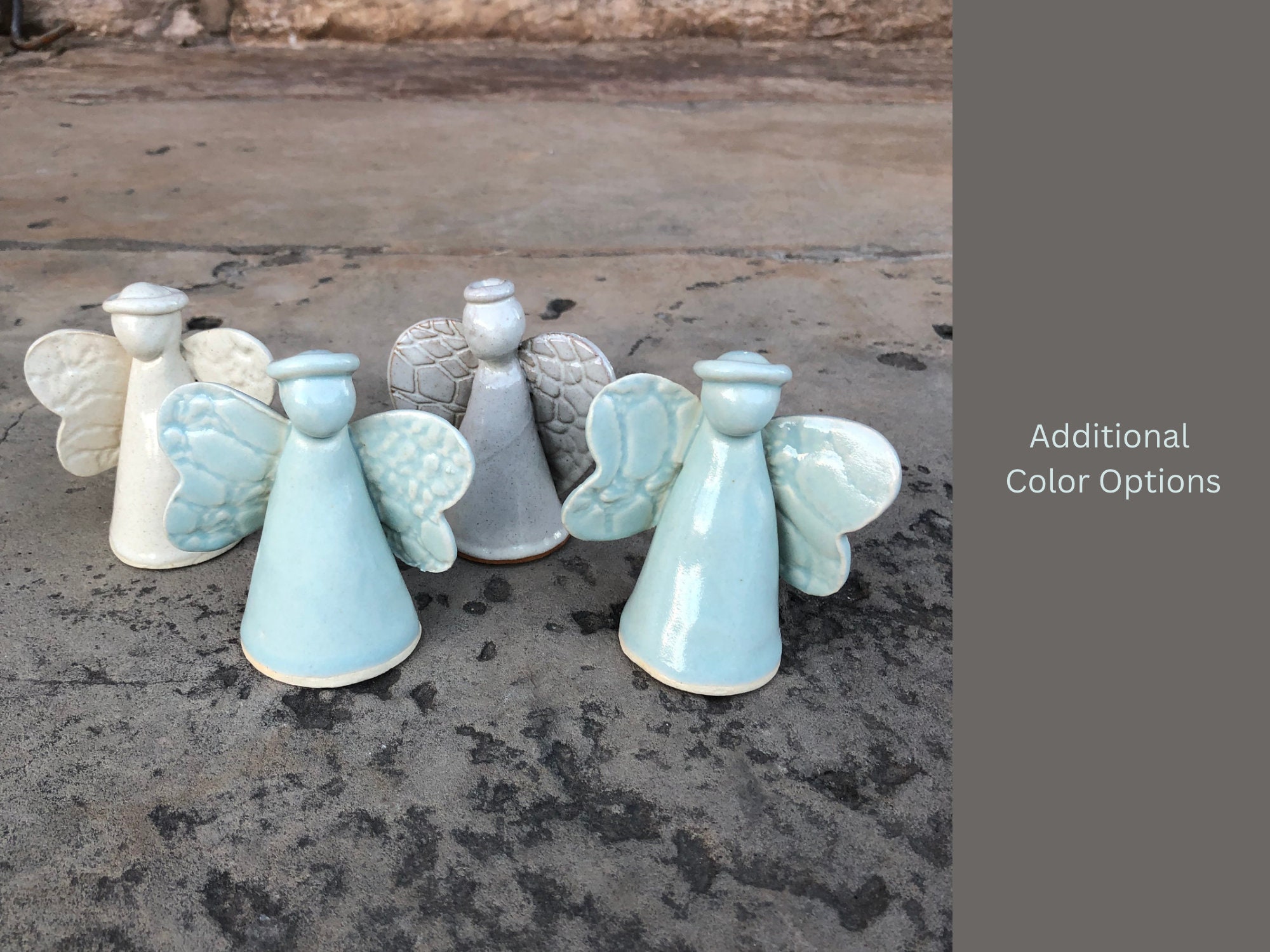 Pale Blue Ceramic Angel Figurines - Etsy