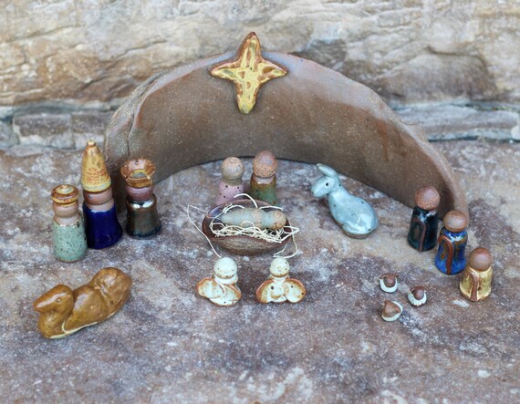 Handmade Clay Christmas Nativity Scene-delux Osage Clayworks | Etsy