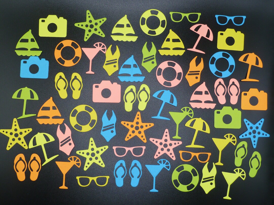 Summer Vacation Die Cuts, Beach Die Cuts, Embellishments, Scrapbooking ...