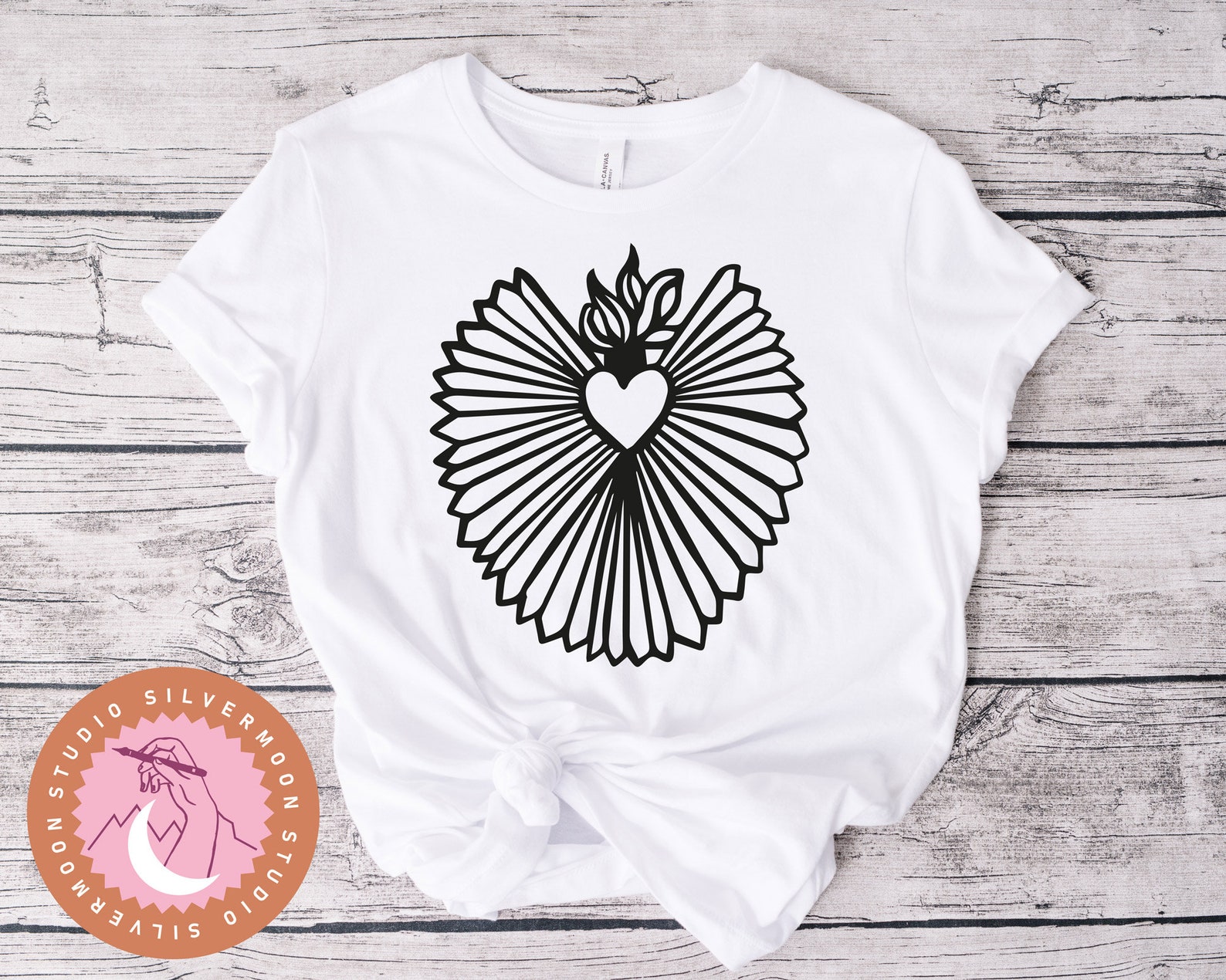 Sacred Heart Svg Png, Spiritual , Mexican Sacred Heart, Folk Art, Heart ...