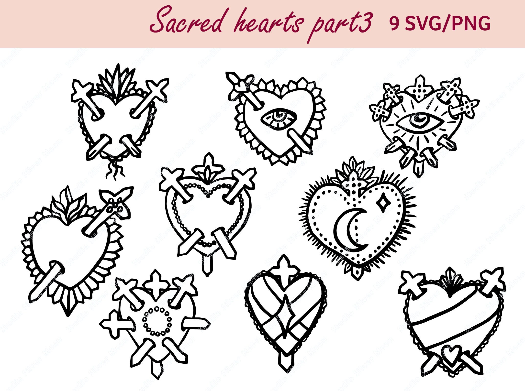 Mexican Sacred Heart Art Drawing