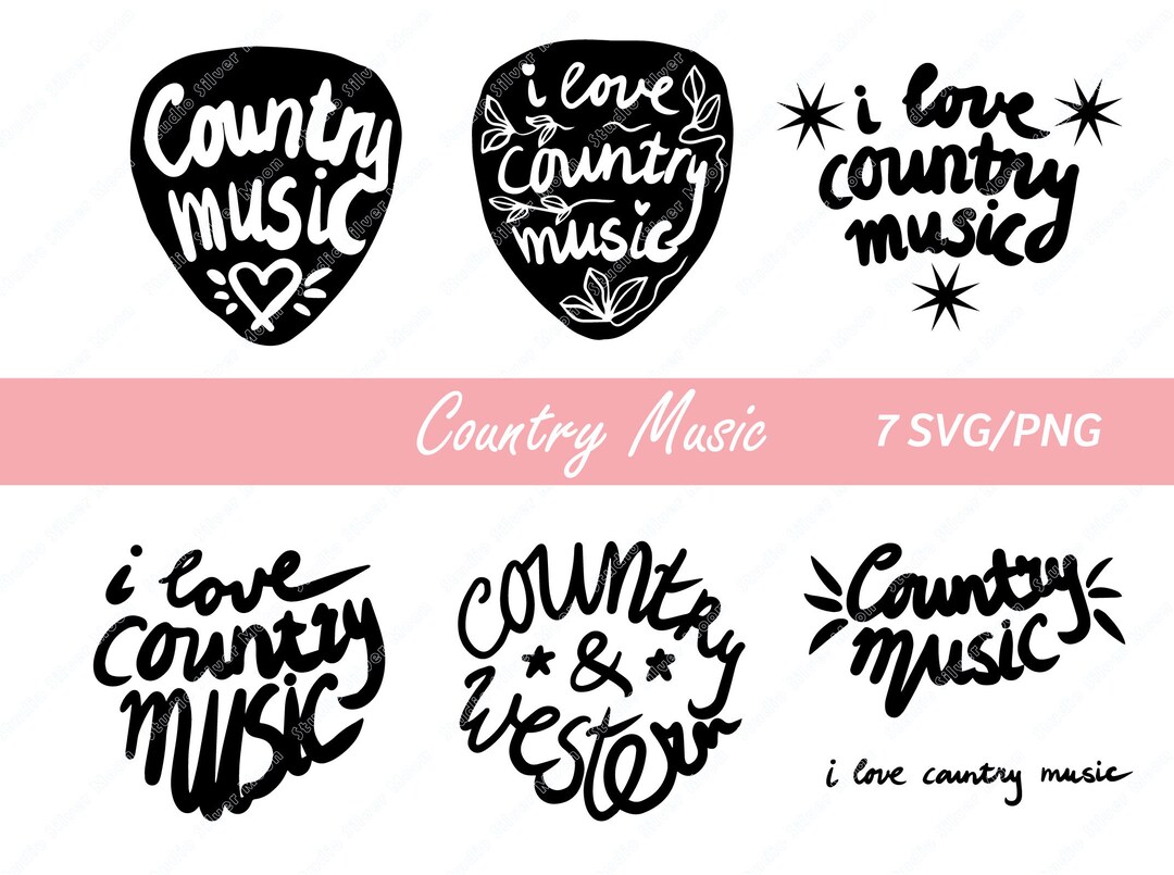 Country Music SVG/PNG, Countrymusic Clipart Quotes, Country Western ...