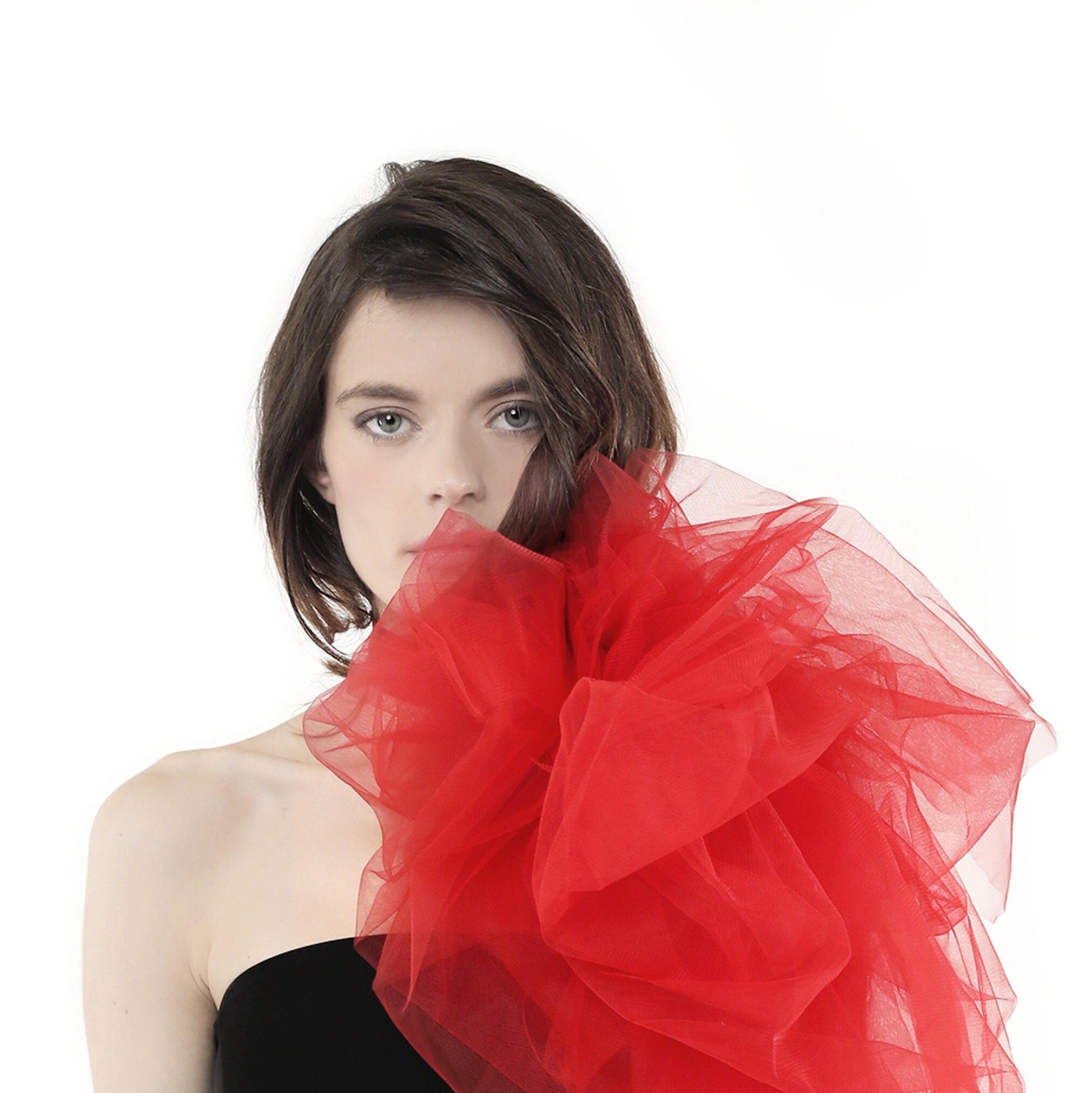 Large Flower Choker Necklace With Satin Ribbon Black Big Flower Neck ...