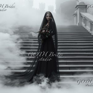 Gothic Wedding Veil. Two Tier Black Bridal Veil. Goth Veil. - Etsy