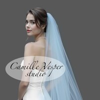 Blue Veil Light Blue Wedding Veil Blue Bridal Veil Coloured Veil ...