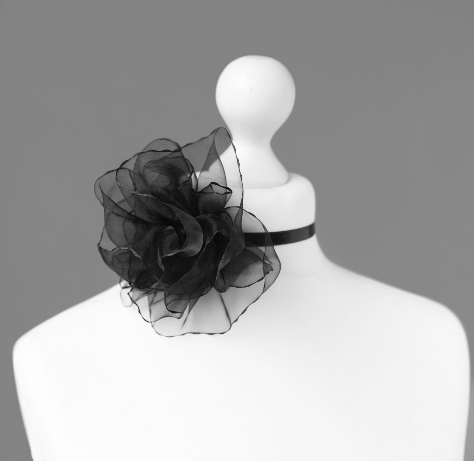 Beautiful Flower Choker Collar Flower Neck Tie Organza Flower Choker ...