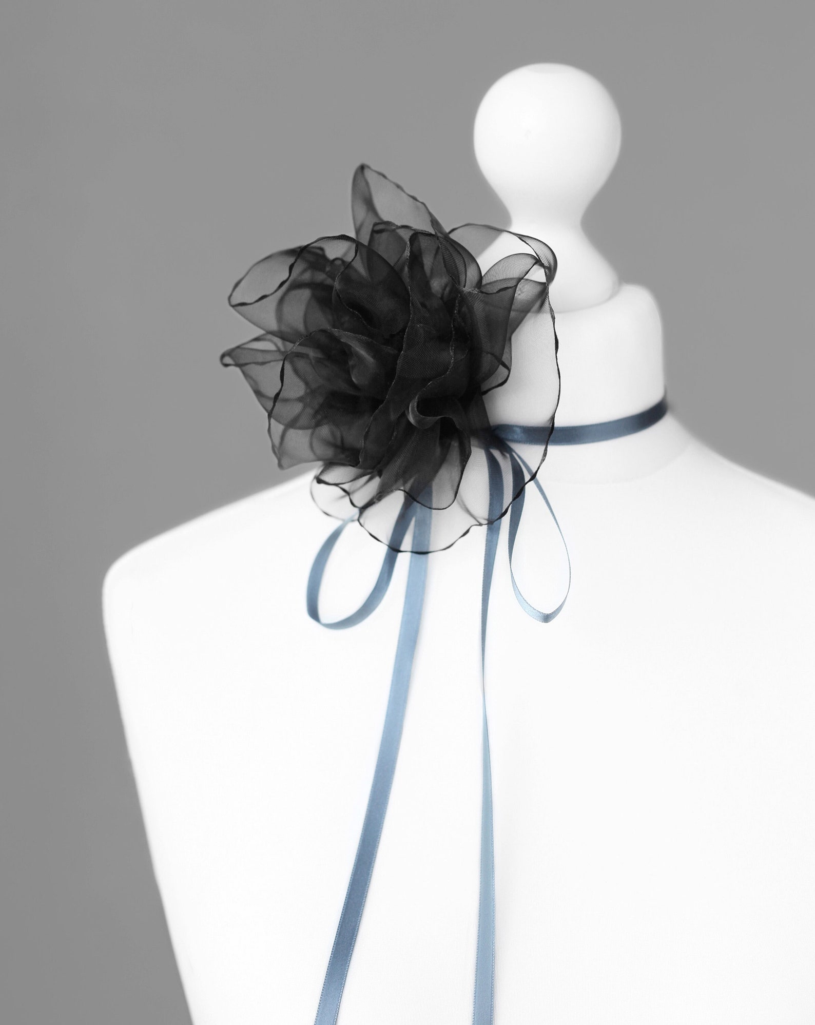 Beautiful Flower Choker Collar Flower Neck Tie Organza Flower Choker ...