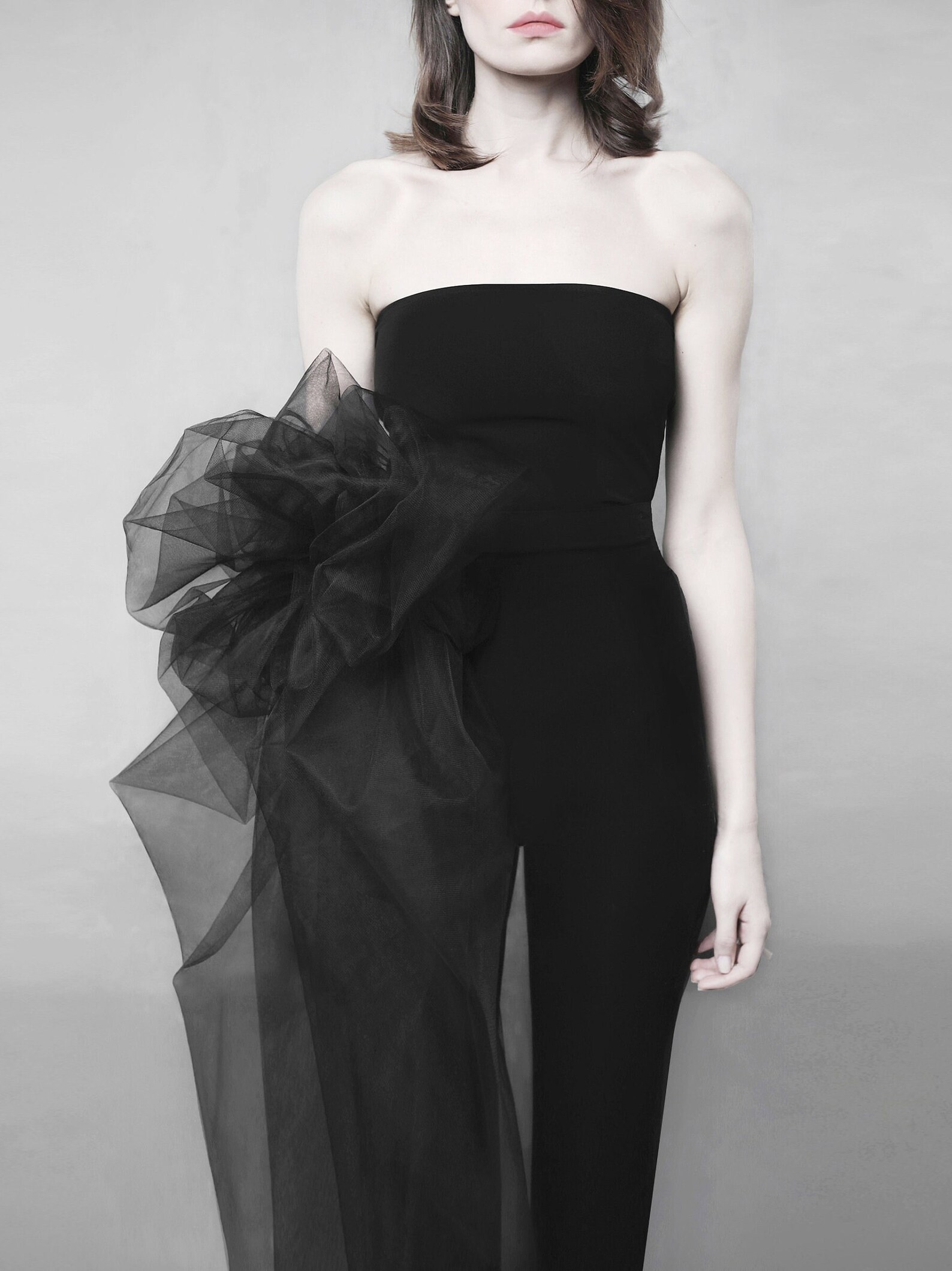 Extra Large Black Tulle Flower Belt. Satin Sash Belt With Flower. Huge ...