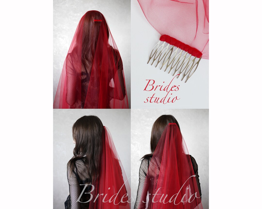 Red Wedding Veil - Etsy