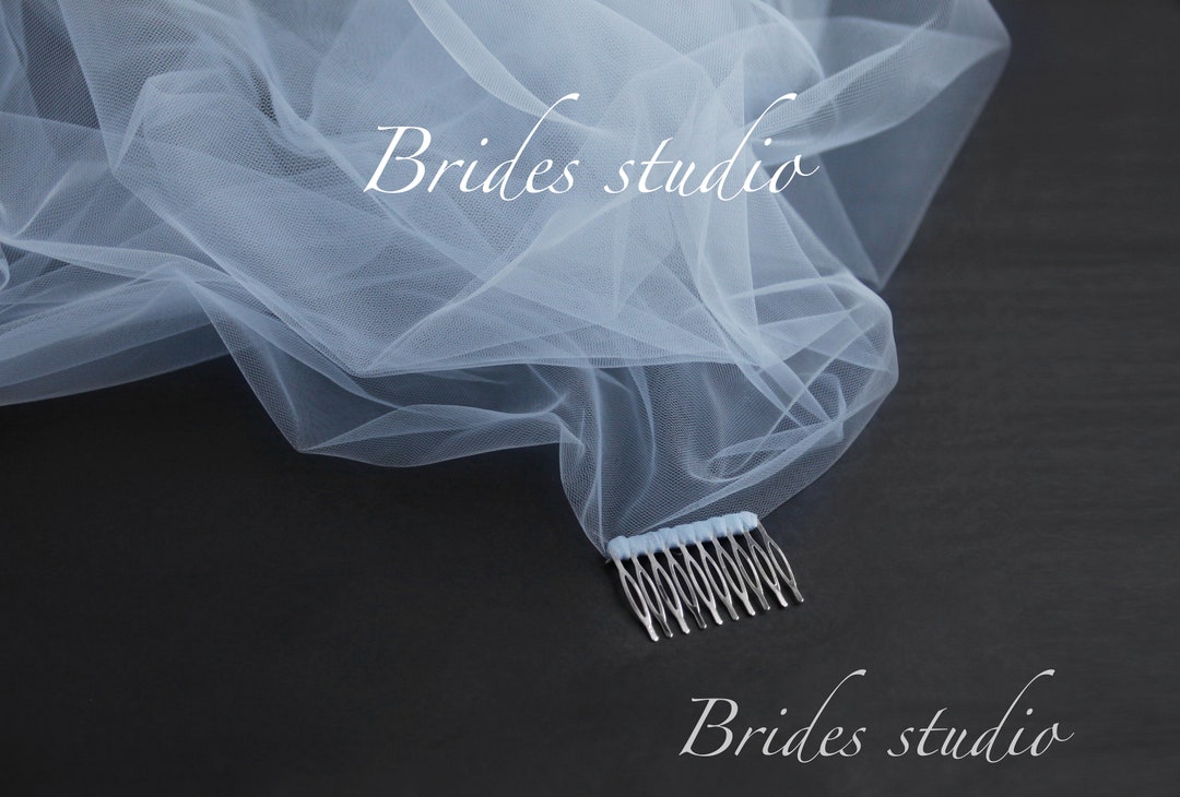 Light Blue Wedding Veil Pale Blue Bridal Veil Blue Sheer Drop Veil ...