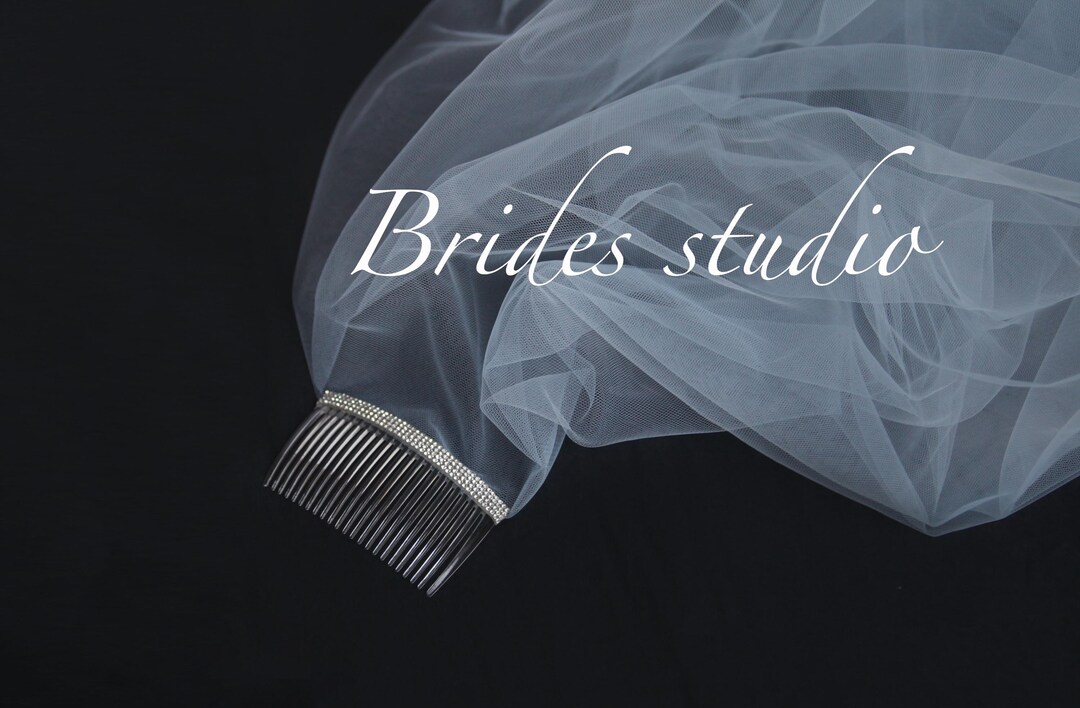Minimalist Light Blue Wedding Veil Blue Bridal Veil Light Blue Drop ...