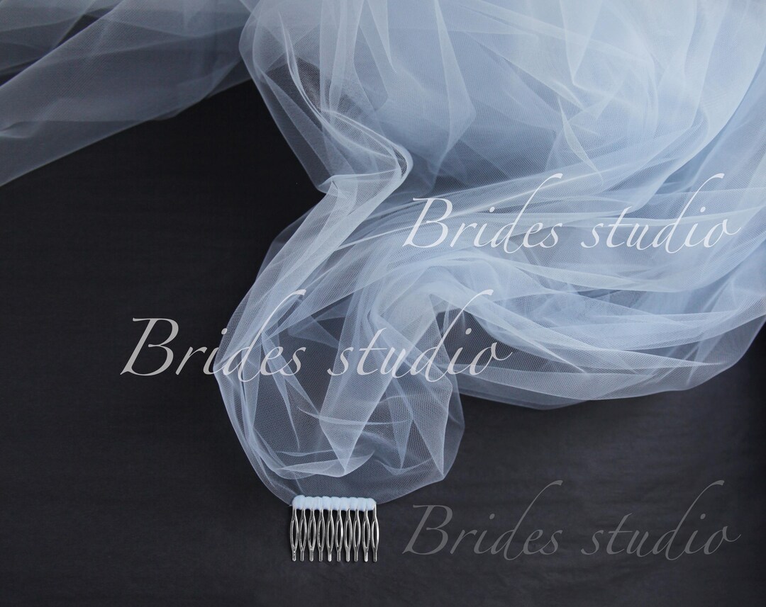 Light Blue Bridal Veil Blue Wedding Veil Baby Blue Veil Pale Blue Veil ...