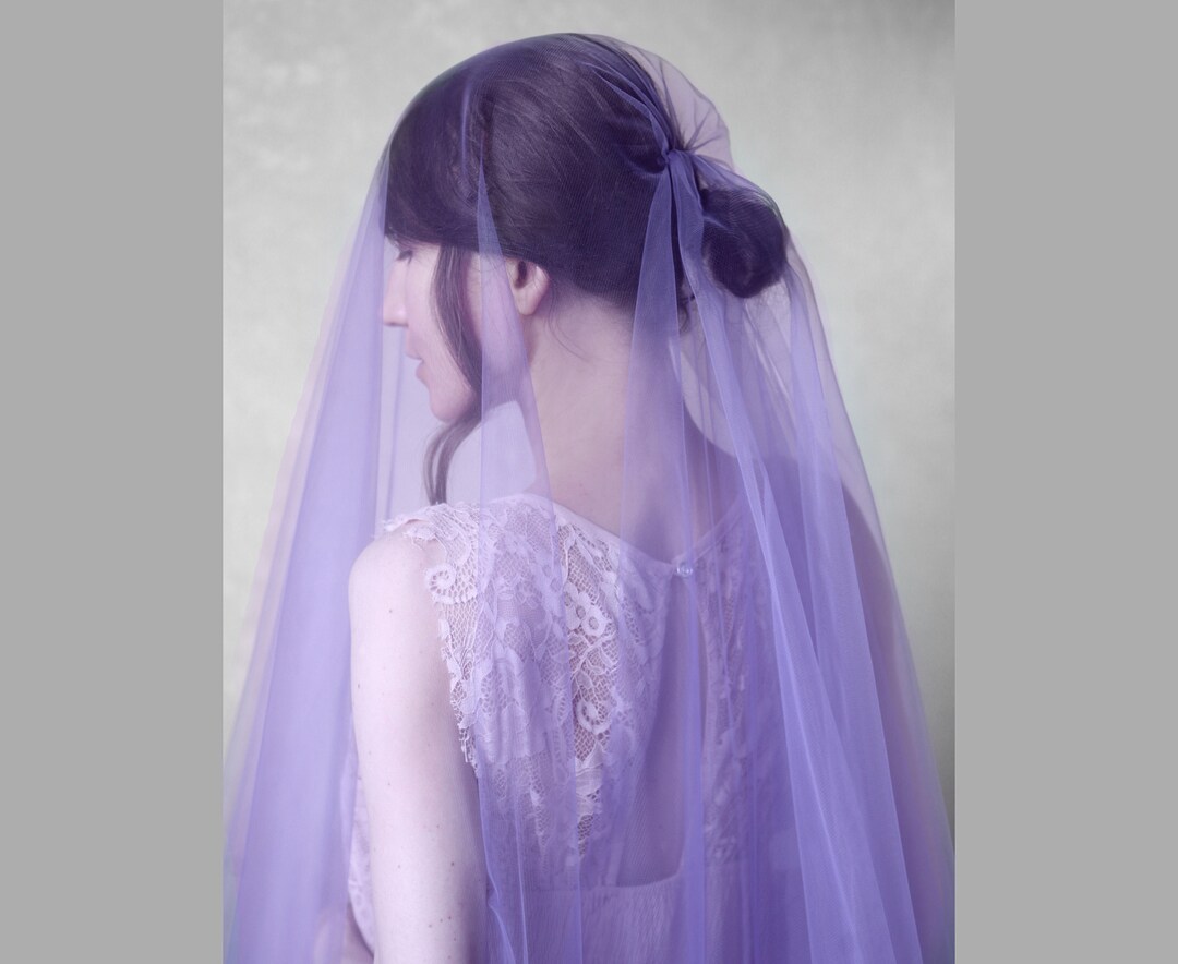 Lavender Wedding Veil Purple Tulle Veil Long Lilac Bridal Veil With ...