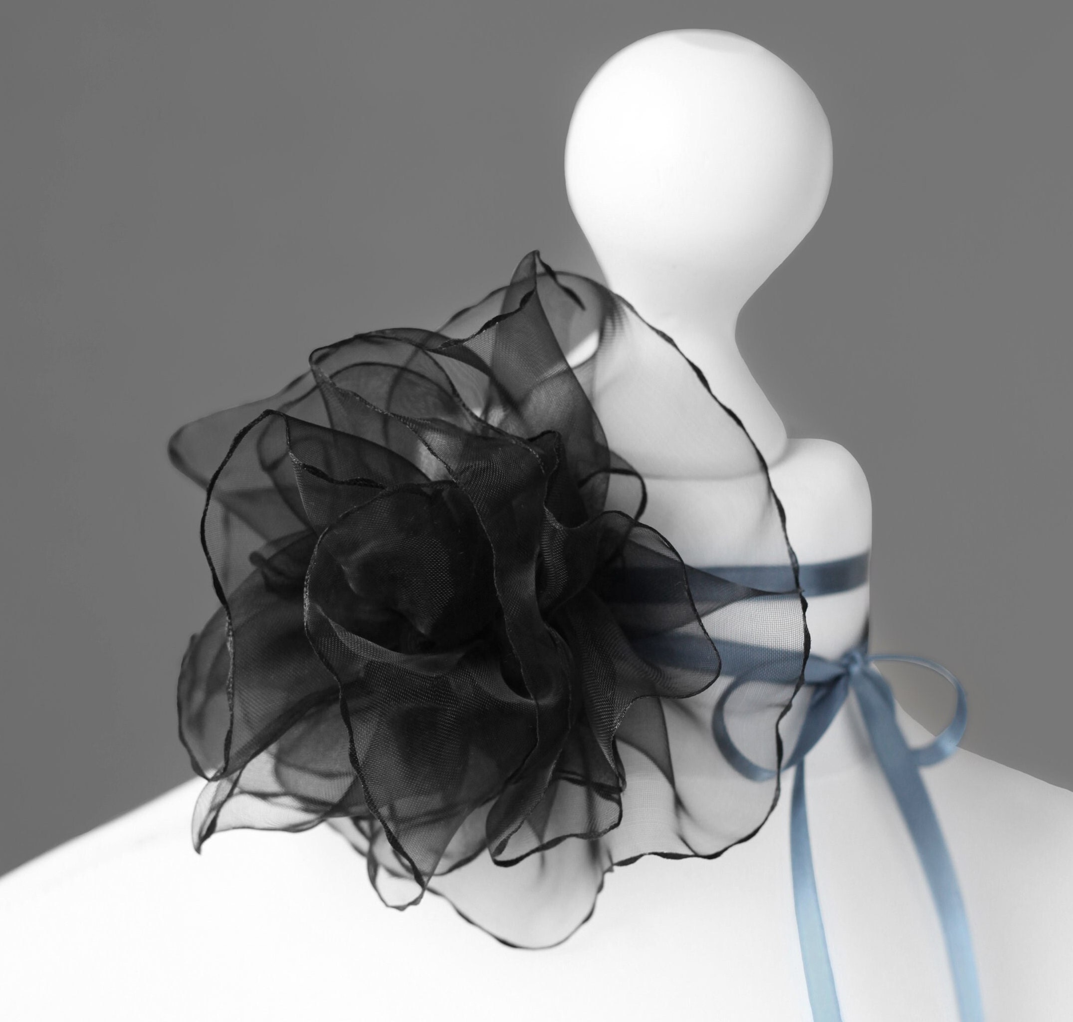 Beautiful Flower Choker Collar Flower Neck Tie Organza Flower Choker ...