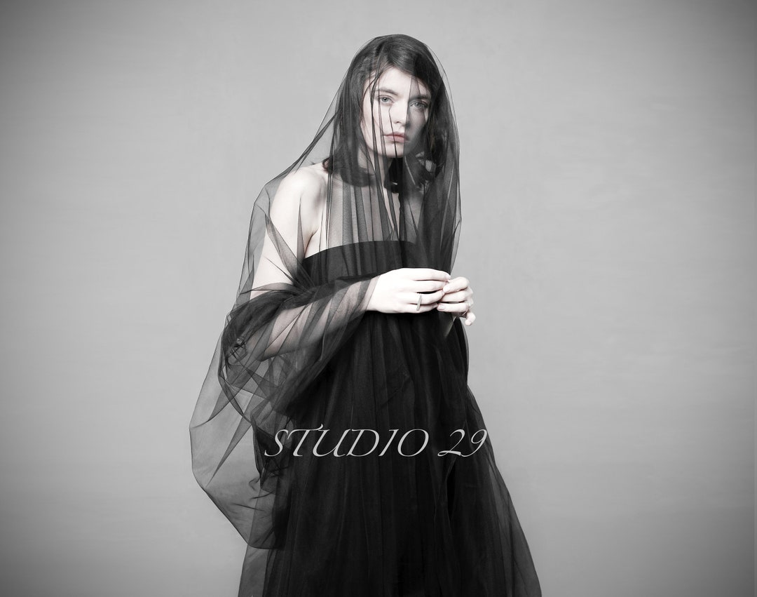 Gothic Wedding Veil Halloween Veil Goth Veil Black Bridal Veil Black ...