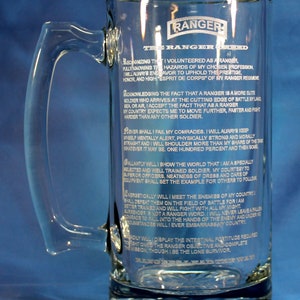 US Army Ranger Creed Beer Mug 25 Ounce Heavy Duty Free | Etsy