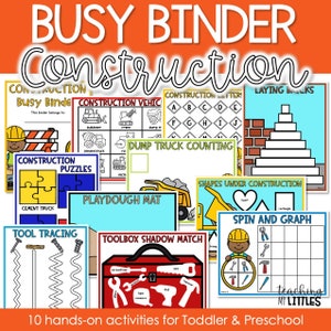 Construction Busy Binder for Toddler/preschool PHYSICAL PRODUCT - Etsy