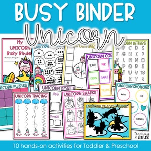 Unicorn Busy Binder | Busy Book | Activity Binder | Toddler Activities ...