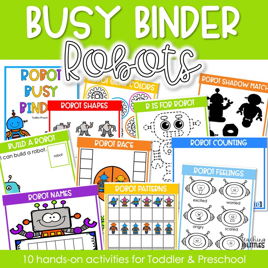 Robot Busy Binder Busy Book Activity Binder Toddler - Etsy