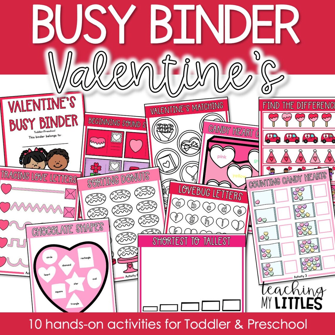 Valentine's Busy Binder Busy Book Activity Binder Toddler Activities ...