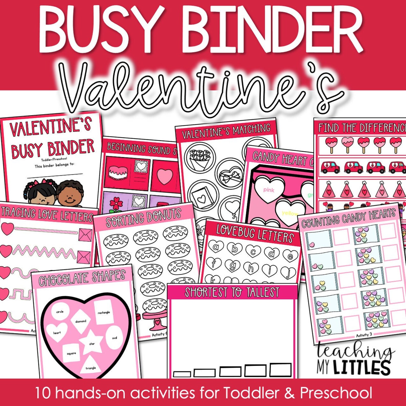 Valentine's Busy Binder Busy Book Activity Binder Toddler Activities ...