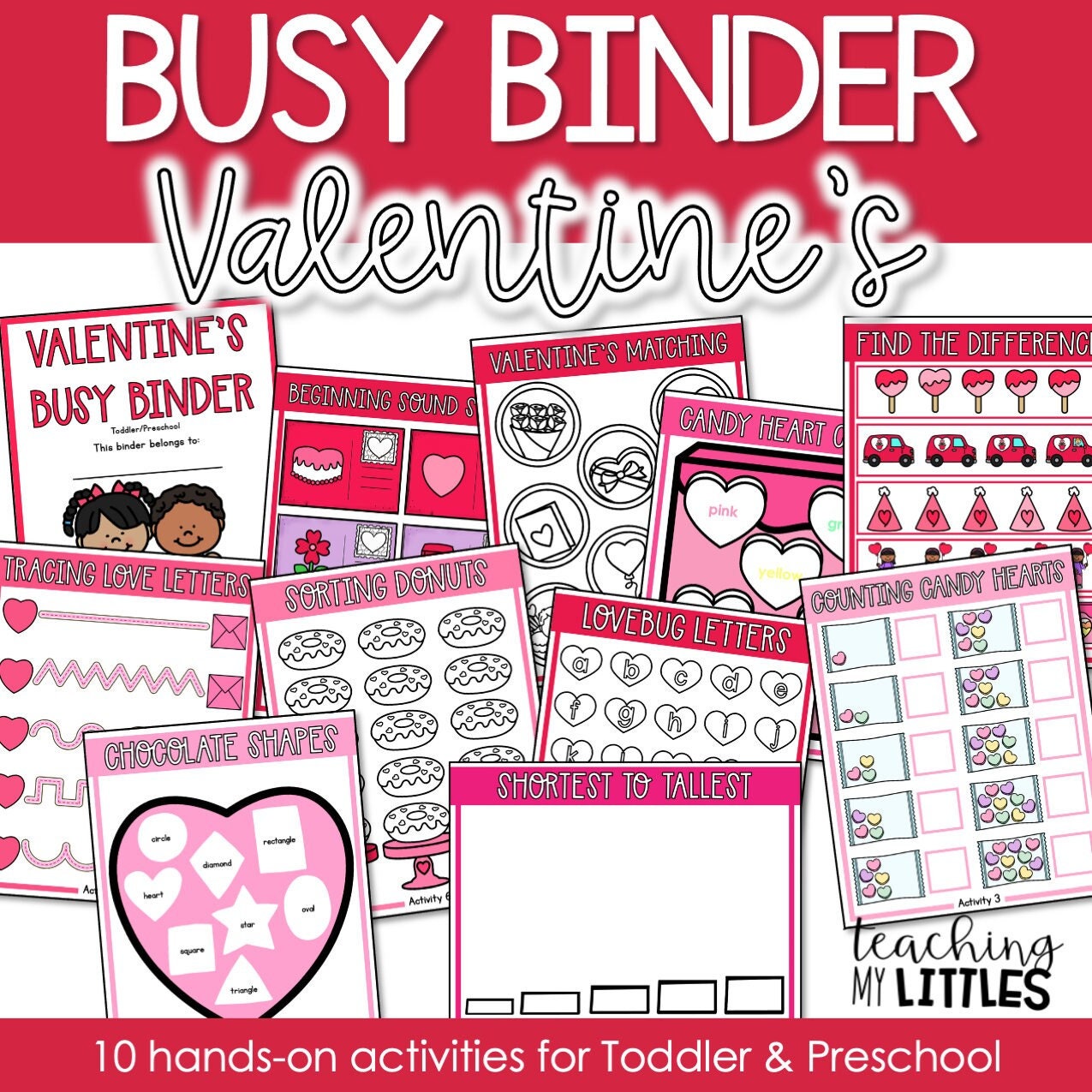 Valentine's Busy Binder Busy Book Activity Binder Toddler Activities ...